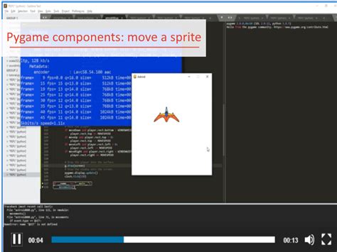 Pygame Components Move A Sprite Python Programming