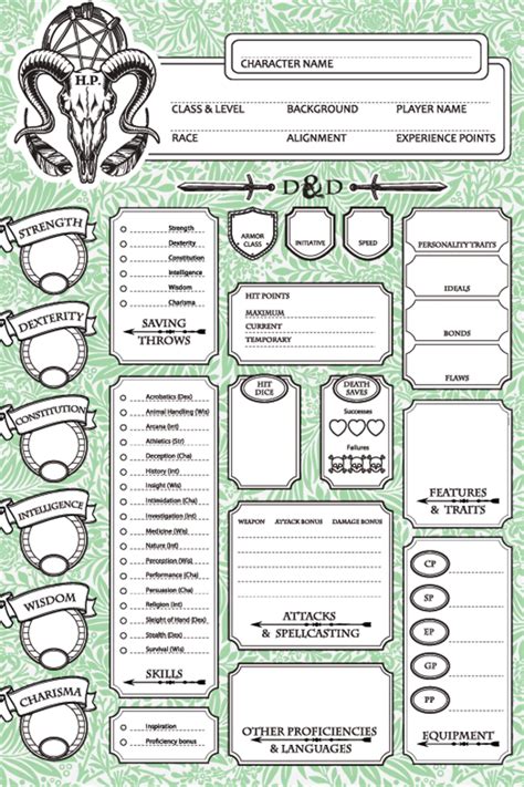 enhance your quest with our custom dnd character sheet ideal t for