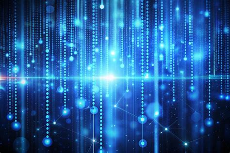 Binary Data Blue Background Technology Concept Premium Ai Generated Image