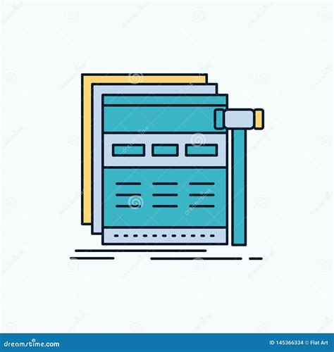 Internet Page Web Webpage Wireframe Flat Icon Green And Yellow Sign And Symbols For Website