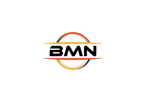 Bmn Letter Royalty Ellipse Shape Logo Bmn Brush Art Logo Bmn Logo For