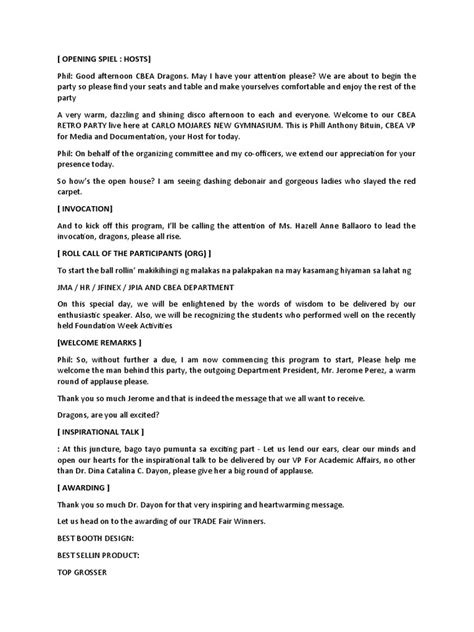 Retro Party Script Pdf