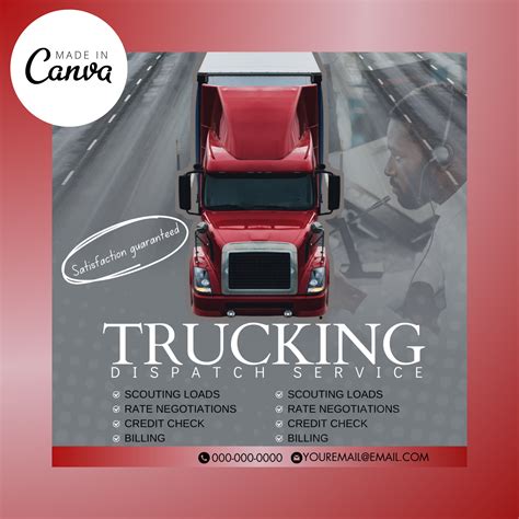 Trucking Dispatch Flyer Trucking Flyer Diy Flyer Diy Template Canva
