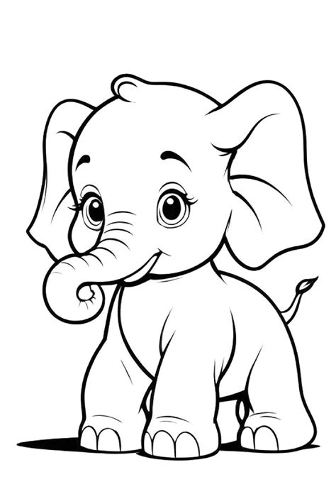 Раскраска слоненок Раскраски для печати