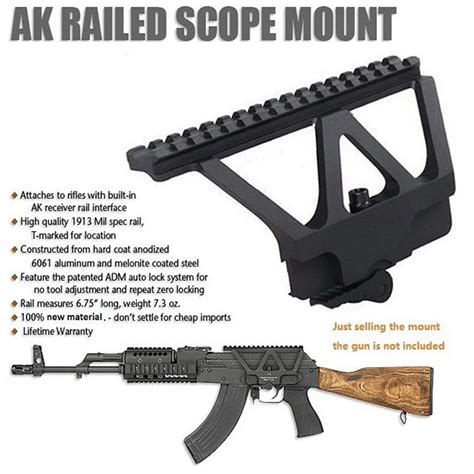 WIPSON Quick Detach QD AK Gun Side Rail Scope Mount With Picatinny Side Rail Mounting For AK