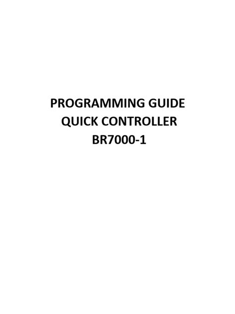 Annex A Br7000 Controller Quick Programming Guide Pdf Transformer