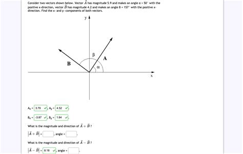 Solved Consider Two Vectors Shown Below Vector A Has
