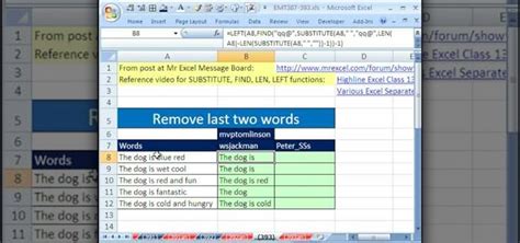 How To Remove The Last Two Words From A Column In Ms Excel Microsoft