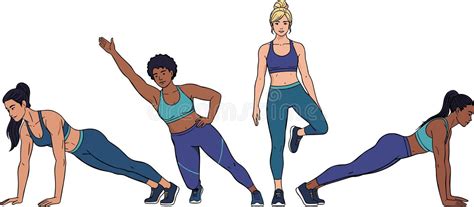 Active Fitness Exercises Stock Illustrations 11 713 Active Fitness
