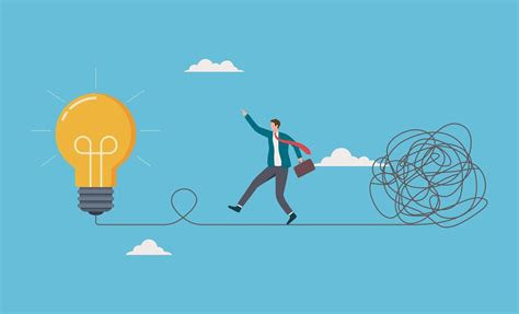 Businessman Walking Wire Light Bulb Tangled Mess Simplify Idea To Find Solution Thinking