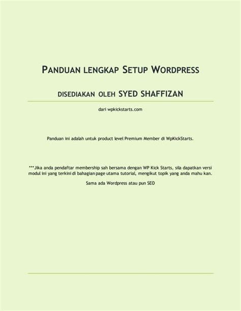 Panduan Lengkap Setup Wordpress Docx