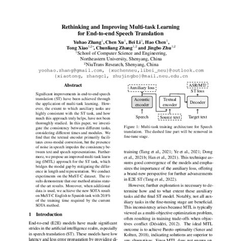 rethinking and improving multi task learning for end to end speech translation acl anthology