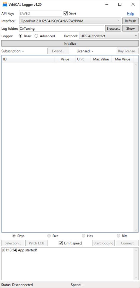logger getting started [vehical documentation]