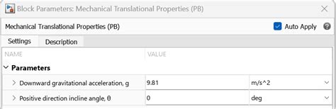 Gravity And Friction In The Position Based Translational Domain Matlab And Simulink