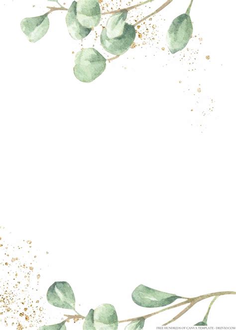 22 Minimalist Greenery Eucalyptus Branch Canva Wedding Invitation Templates