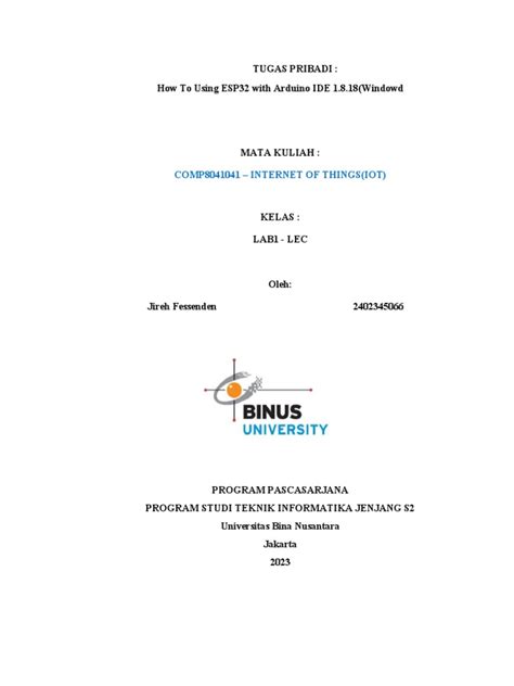 Iot Task Tutorial Esp32 Dht11 Pdf