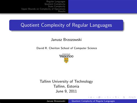 Quotient Complexity Of Regular Languages