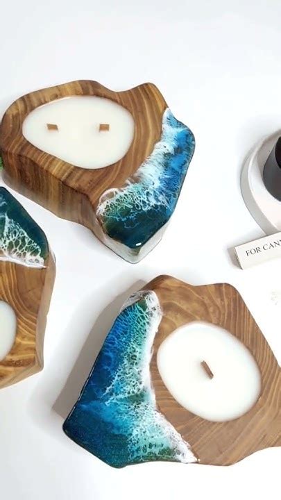ароматические свечи в деревянном подсвечнике с морем🌊 соц сети Ilinadecor Youtube