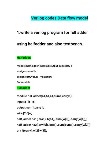 Verilog Codes Pdf Computer Science Electronics