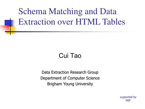 Ppt Schema Matching And Data Extraction Over Html Tables Powerpoint Presentation Id4108749
