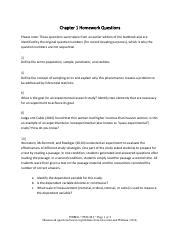 Chapter 1 Homework Questions Pdf Chapter 1 Homework Questions Please Note These Questions