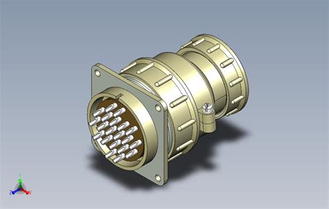 2针军用连接器 Step 模型图纸免费下载 懒石网