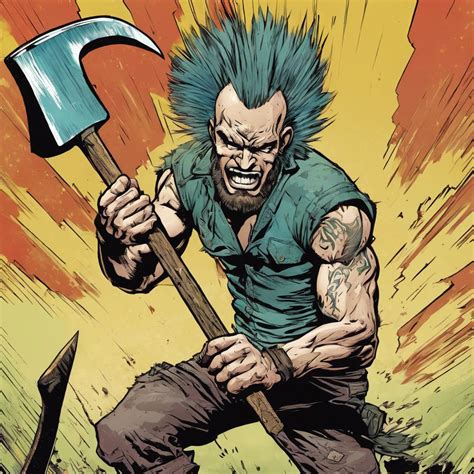 Man With Mohawk With His Vintage Fanart