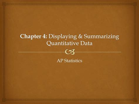 Ppt Chapter 4 Displaying And Summarizing Quantitative Data Powerpoint Presentation Id2026080