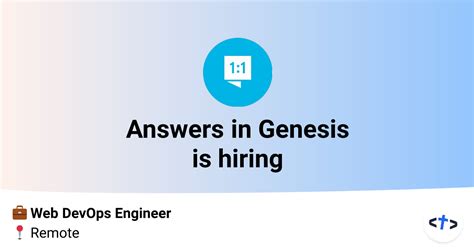Web Devops Engineer At Answers In Genesis Christian Tech Jobs