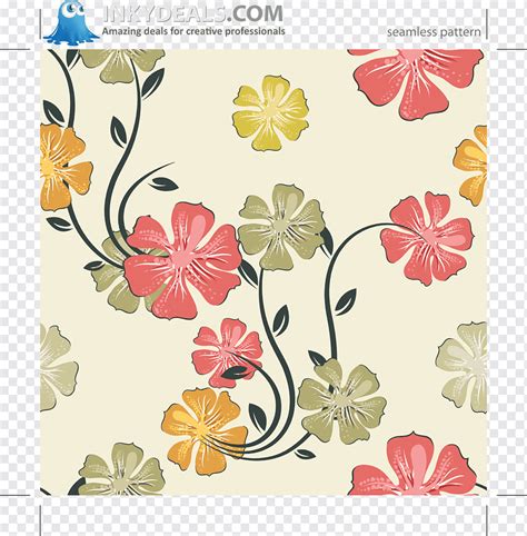 원활한 꽃 패턴 Png Pngwing