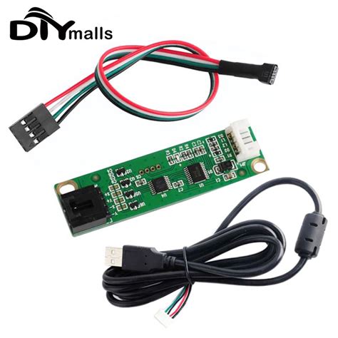 저항성 Usb 터치 스크린 컨트롤러 Lcd 터치 스크린 패널 터치 스크린 드라이버 카드 피치 10mm 듀폰 케이블 4 와이어