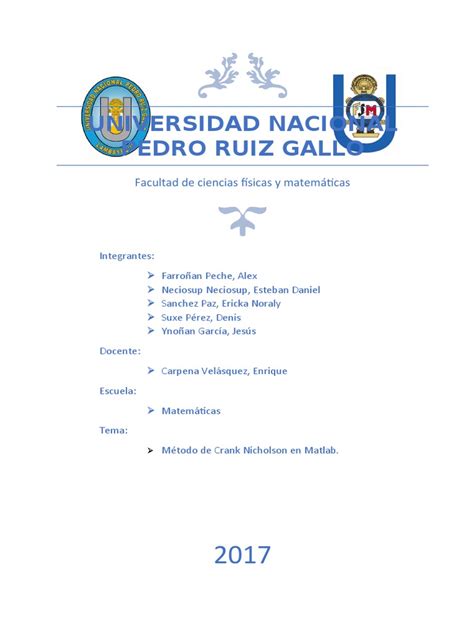 Metodo De Crank Nicholson Mediante Matlab Pdf