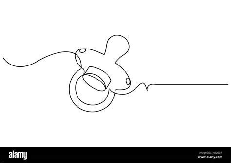 Continuous Line Drawing Of Pacifier Pregnancy Planning Concept Vector