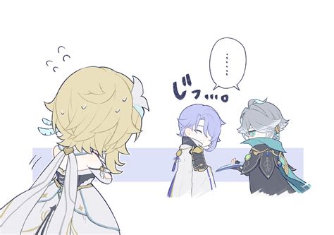 Lumine Alhaitham And Kamisato Ayato Genshin Impact Drawn By