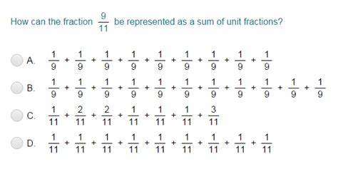 Decompose Fractions Into Unit Fractions Turtle Diary Quiz