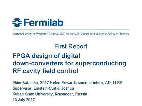 First Report FPGA Design Of Digital Downconverters For