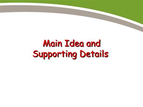 Main Idea Ppt Ppt
