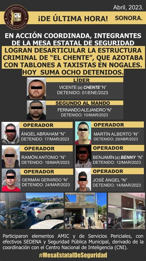 Detienen A 8 De Organización Criminal De ‘el Chente En Nogales