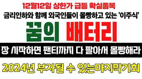 에코프로머티 🎖️세계최초 꿈의배터리 상용화 확정난 이 종목 국내시총 1위 반열에 오른다 에코프로 포스코 금양 놓쳤다면