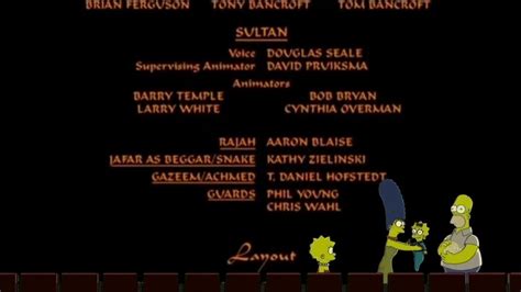 The Simpsons Theater Aladdin 1994 Credits Youtube