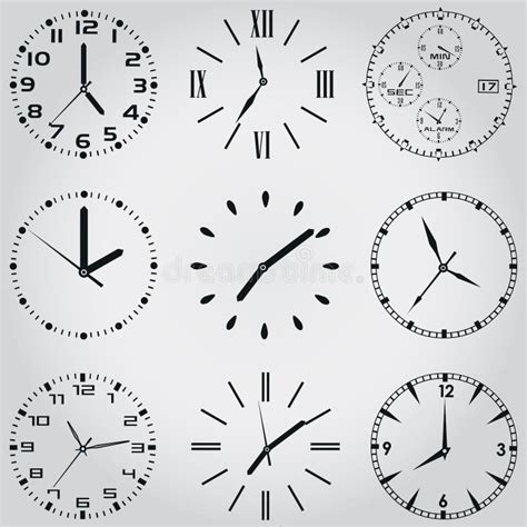 Vintage Dial Vector Roman Numeral Clock Stock Illustration