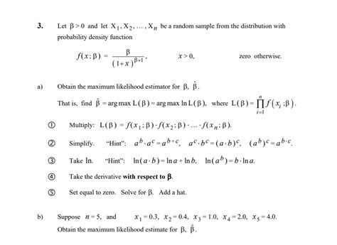 solved 3 let ß 0 and let x1 x2 xn be a random sample