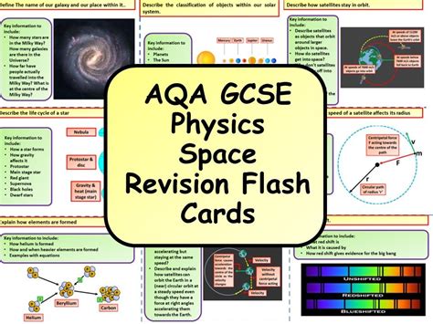 AQA KS GCSE Physics Science Space Revision Flashcards Teaching Resources Flashcards