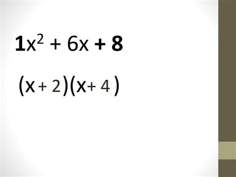 Factoring Quadratics Ex 1 Ppt