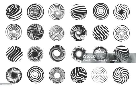 소용돌이 그림 나선형 추상 운동과 최면 소용돌이 소용돌이 및 소용돌이 동적 아이콘 디자인 벡터 토네이도 나선형 아이콘 세트 광학 기기에 대한 스톡 벡터 아트 및 기타 이미지