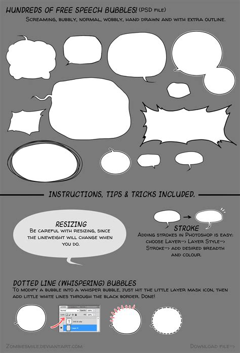 300 Free Speech Bubbles Download By Zombiesmile On DeviantArt