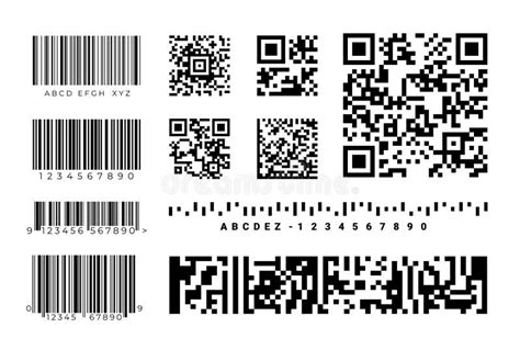 Barcodes Qr Code Identification Labels Realistic Inventory Codes With Graphic Signs And