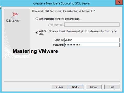 Create Database And Dsn For Vcenter Server Mastering Vmware
