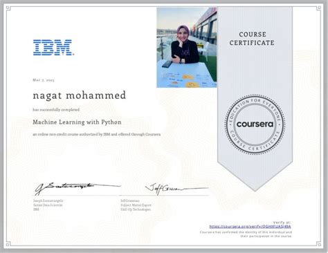 Machinelearning Python Ibm Coursera Lifelonglearning Ai… Nagat Ragab 😊