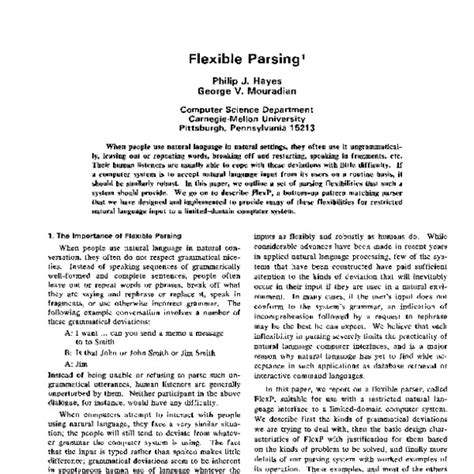 Flexible Parsing Acl Anthology